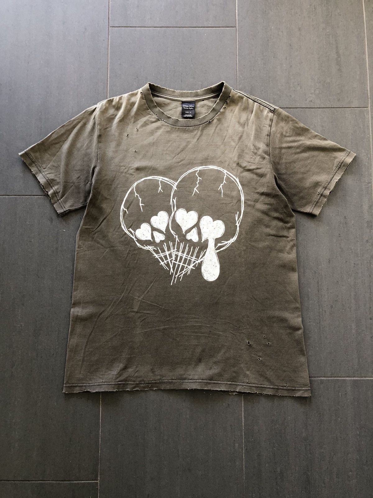 Number (N)ine Number Nine 05SS Crying Heart Double Skull Tshirt | Grailed