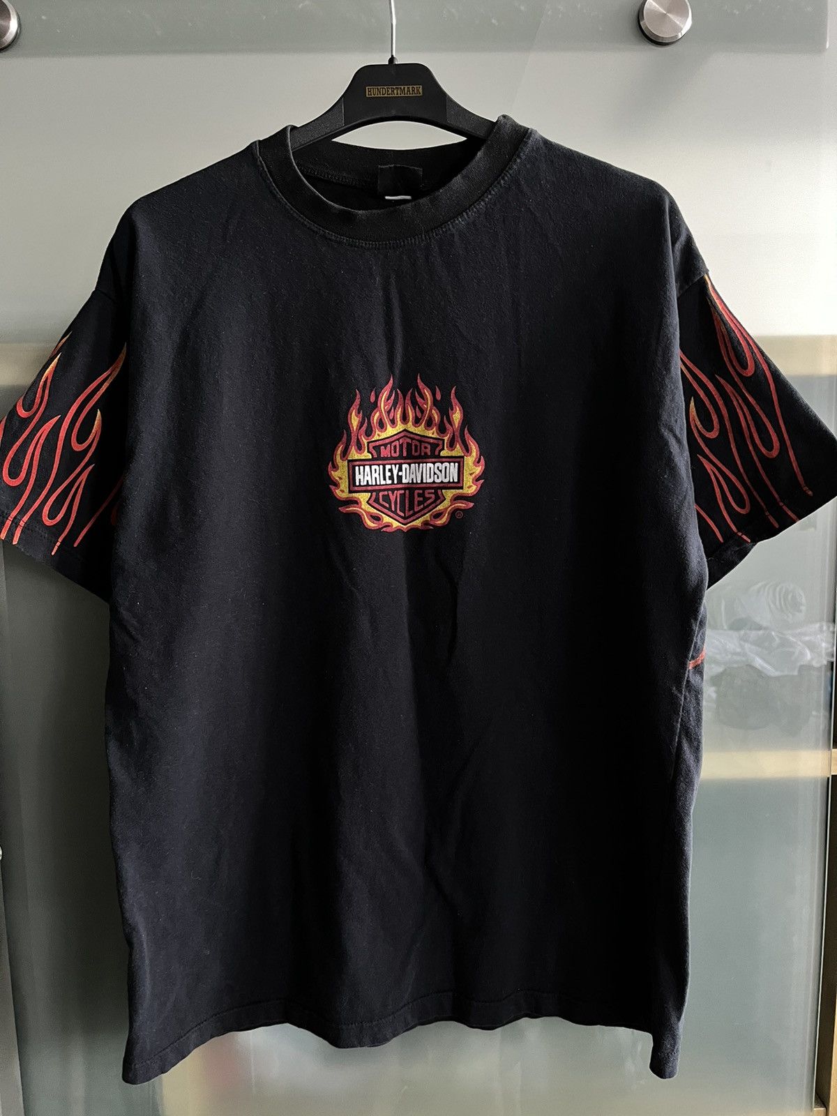 Vintage 🔥97 Harley Flames Engine all over print AOP🔥 | Grailed