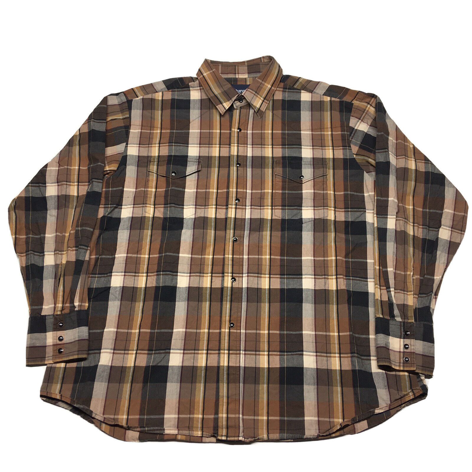 Wrangler Vintage 80s Wrangler Button Up Western Shirt Mens XXL USA ...