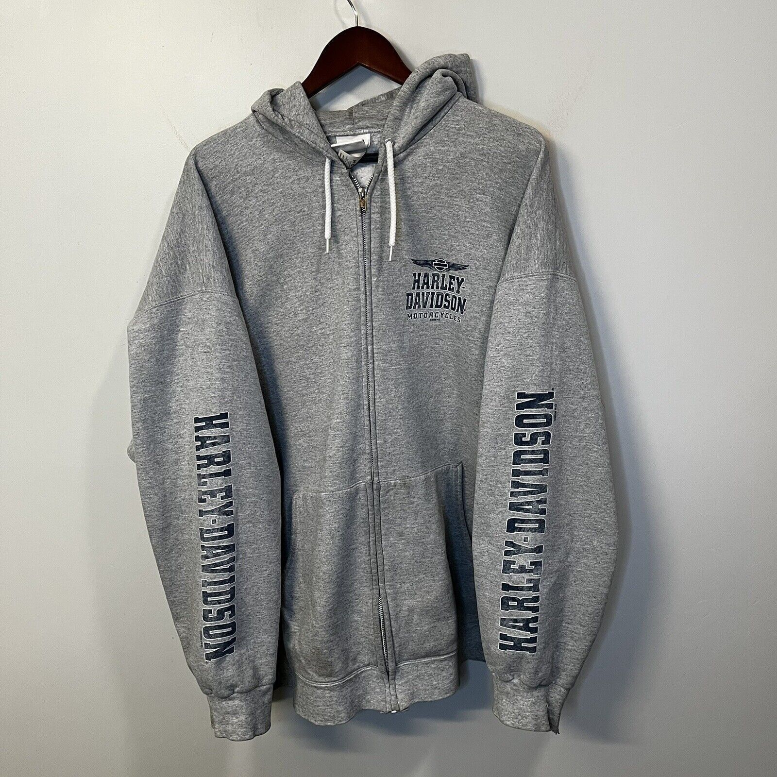 Harley Davidson × Vintage Y2K Harley-Davidson Full Zip Double Sided ...