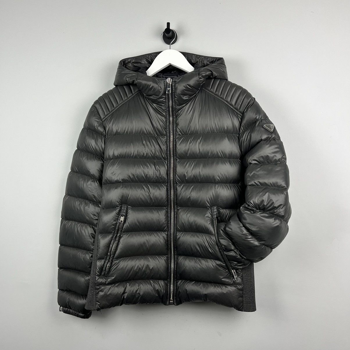 Prada Authentic Prada Milano Biker Style Puffer Jacket | Grailed