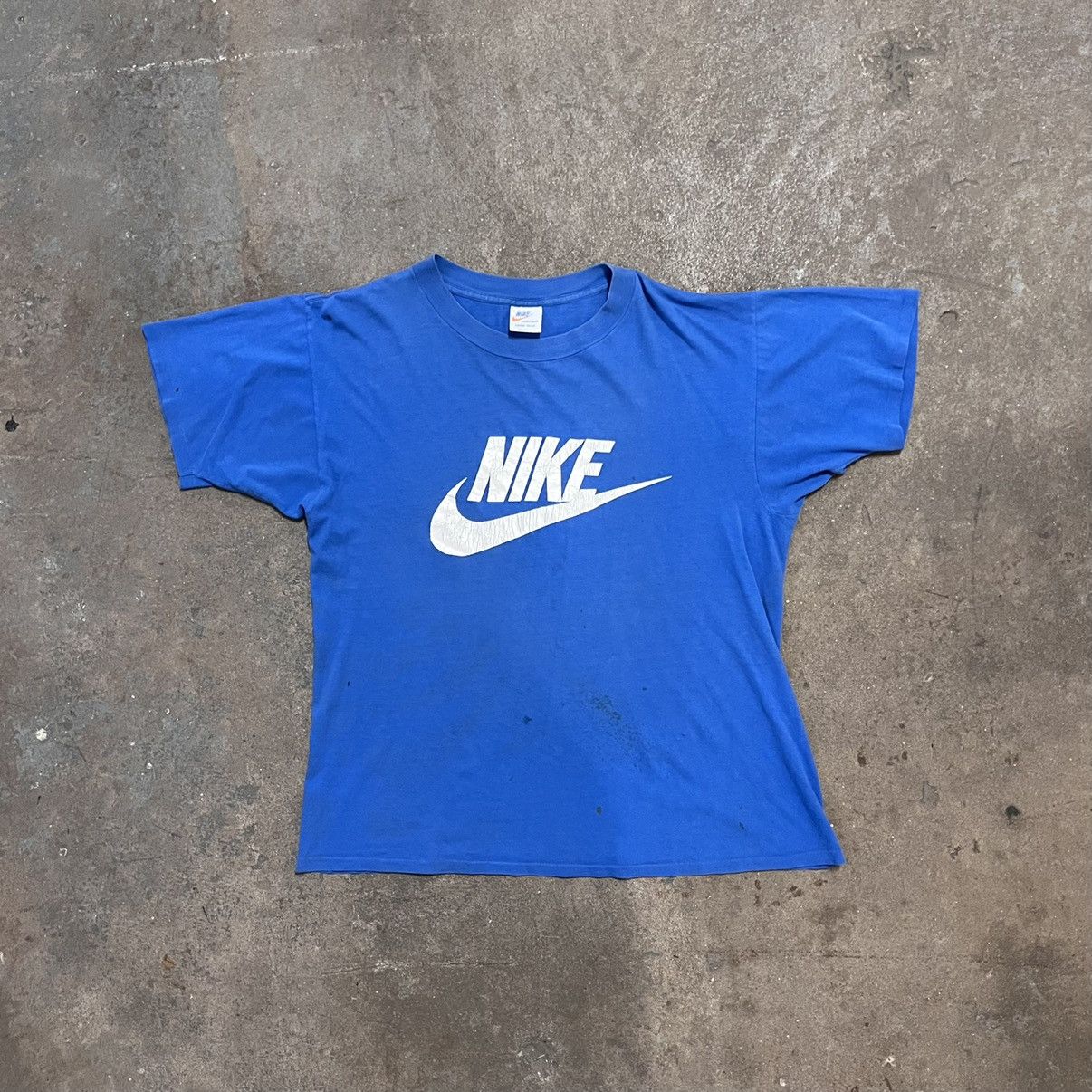 Nike Vintage 1970s Nike Logo Single Stitch Distressed Shirt | Grailed