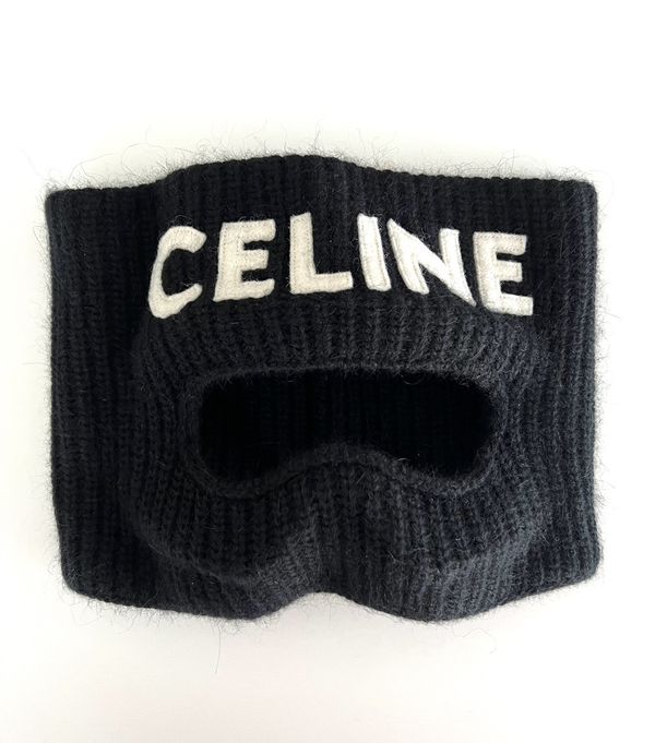 Celine AW21 Celine Embroidered Wool Angora Mask | Grailed