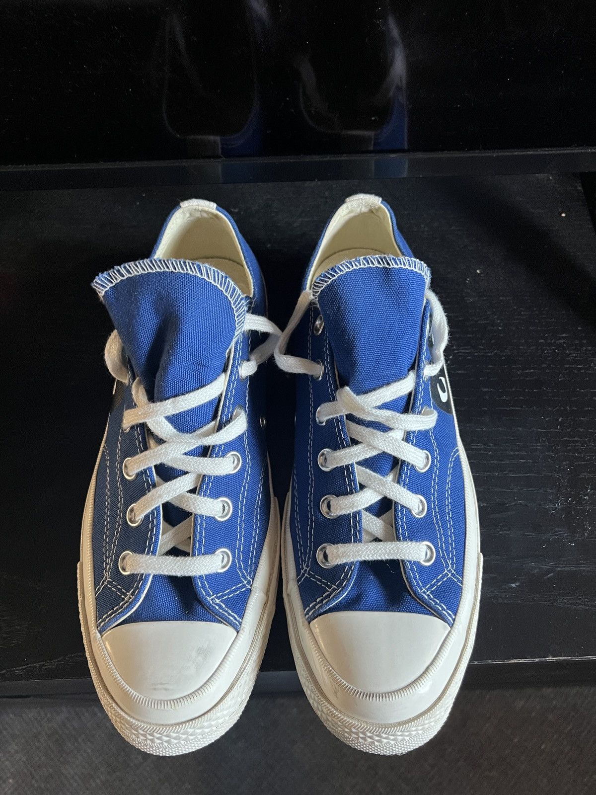 Comme Des Garcons Play CDG Play Blue Low Top Converse | Grailed