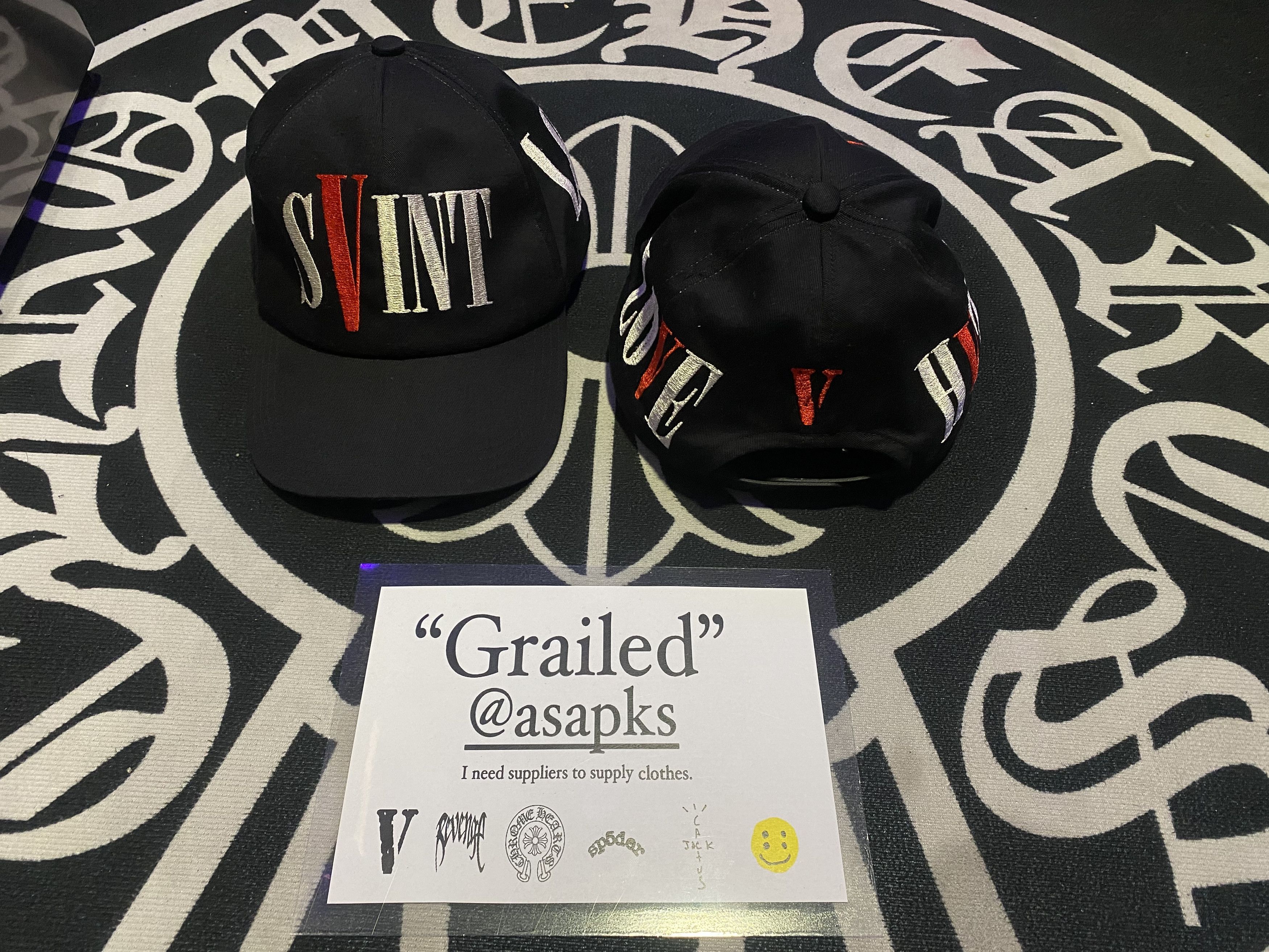 Saint Michael × Vlone [OS] Vlone Saint Michael Black | Grailed