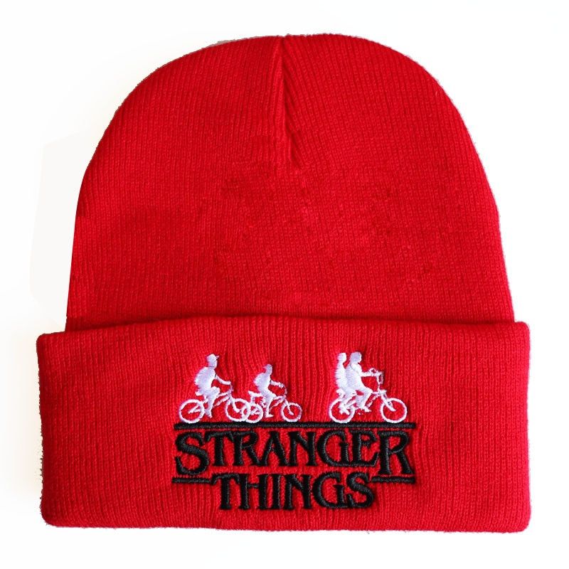 Japanese Brand × Movie New Stranger Things Logo Embroidered Beanie Hat ...