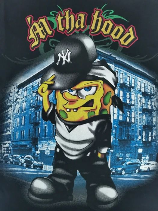 Vintage Vintage SpongeBob NY Rap Tee Tupac Hiphop Eminem Outkast | Grailed