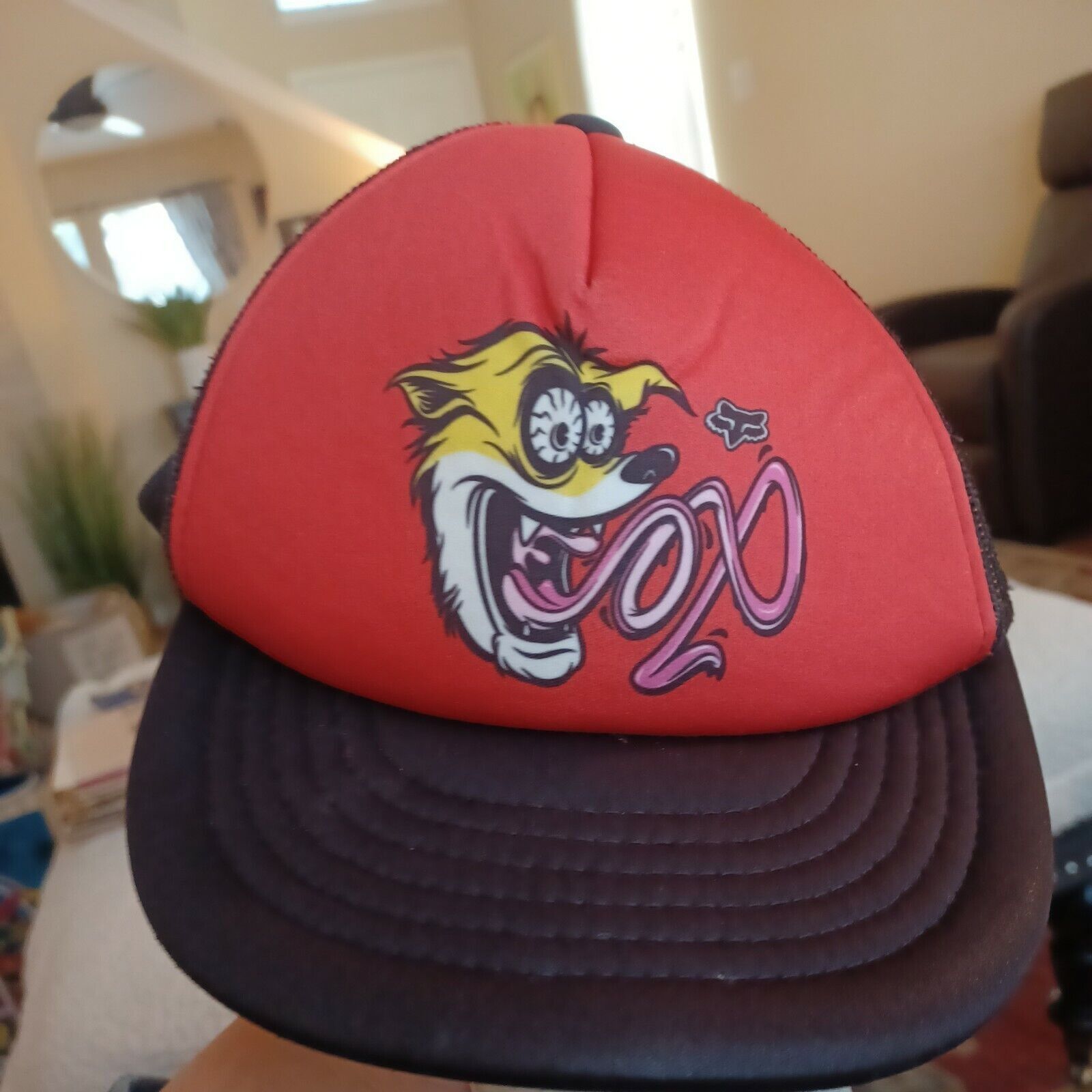 Fox Racing Vintage Fox Youth Cap Snap Bug Eyed Fox and Tongue. Red and ...