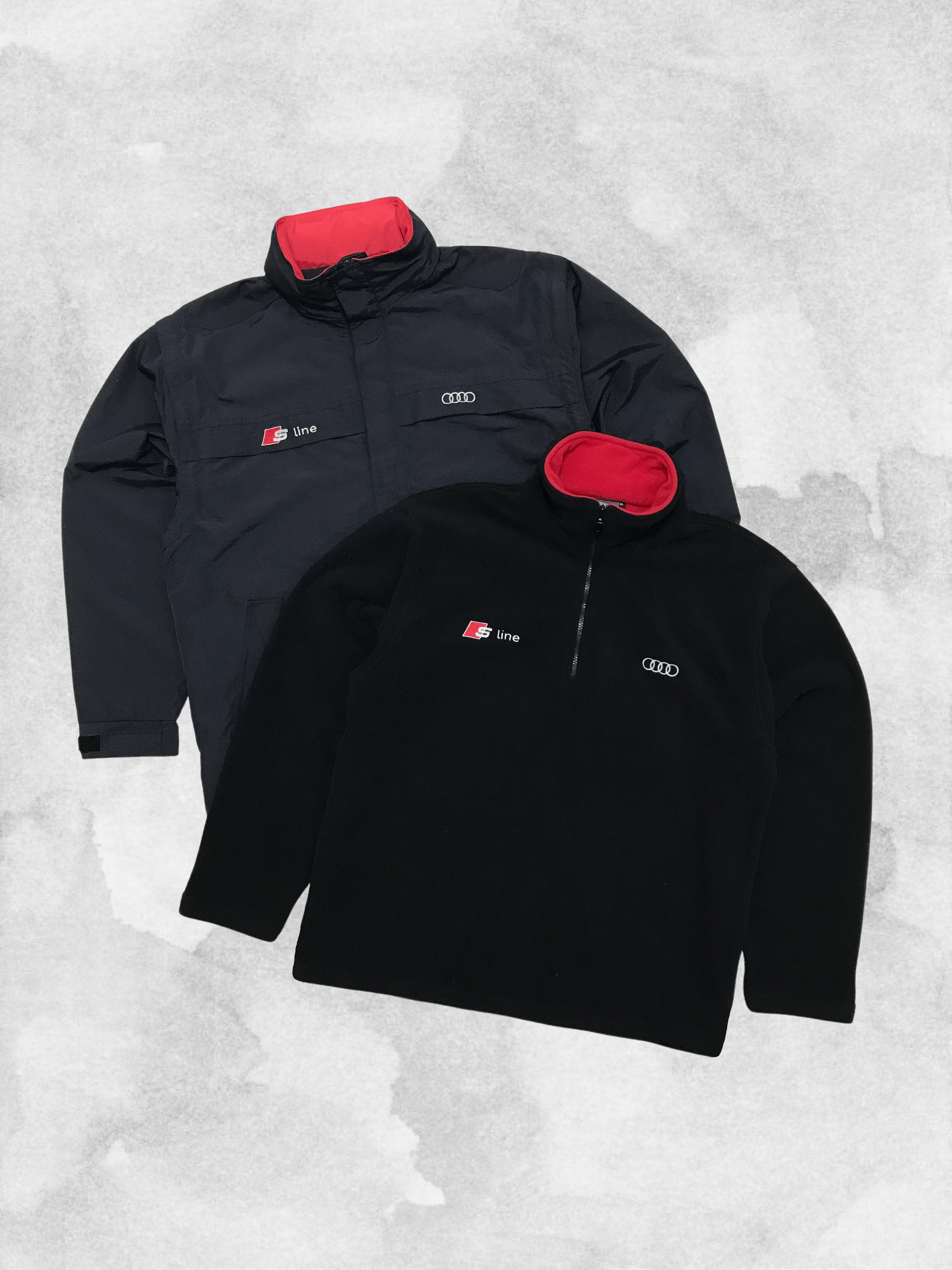 Audi × NASCAR × Vintage SET 2 Pieces Combo AUDI S-Line Jacket Fleece ...