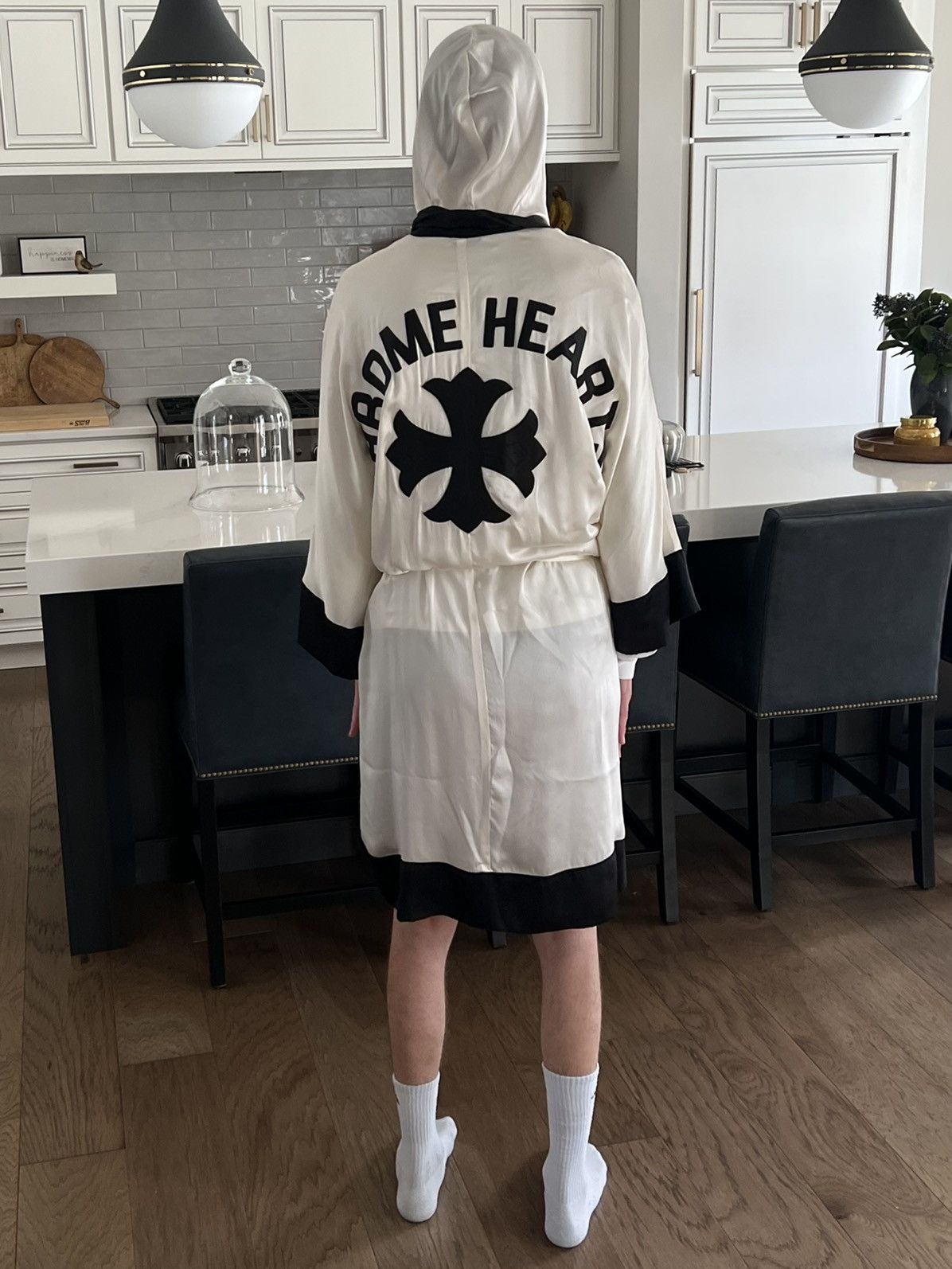 Chrome Hearts Chrome Hearts NYFW 2019 Silk and Leather Boxing Gown Robe ...