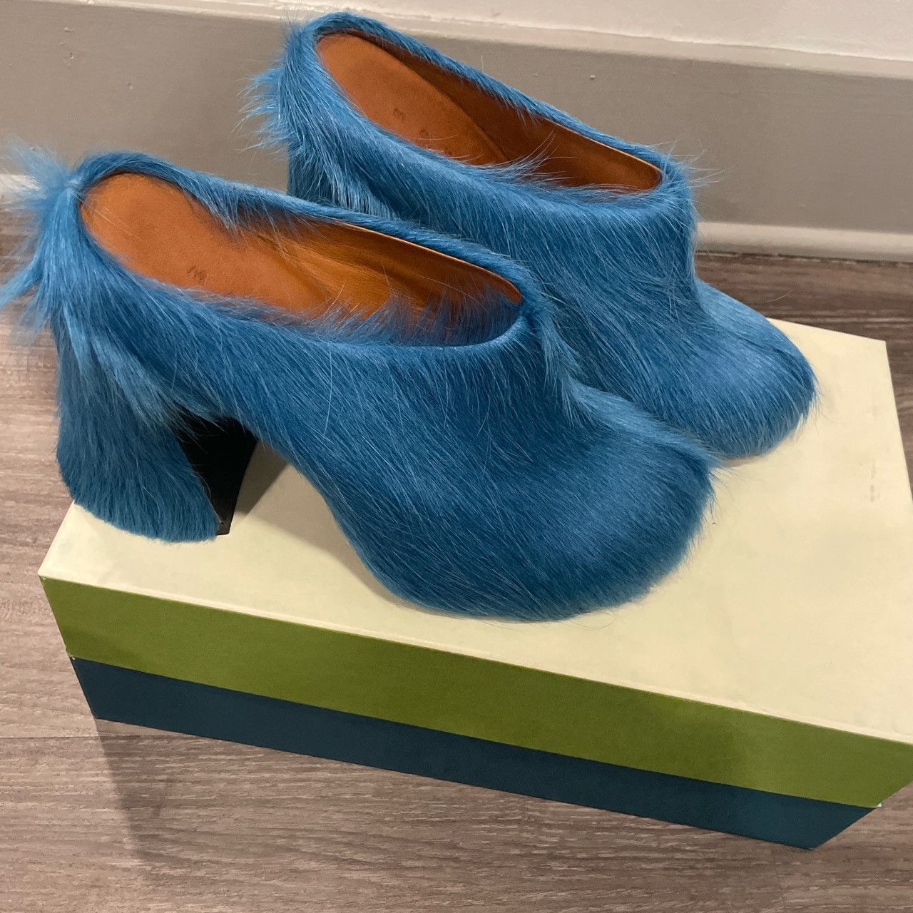 Marni Marni Fur Heeled Mules | Grailed