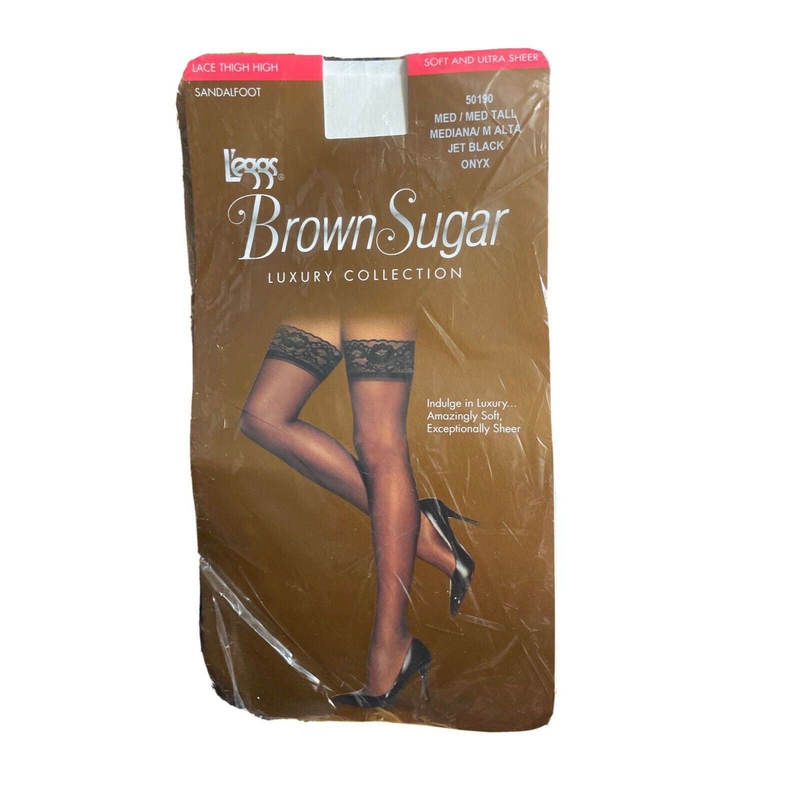 Vintage Lace Thigh High Hose Leggs Brown Sugar Luxury Med Tall Ultra ...