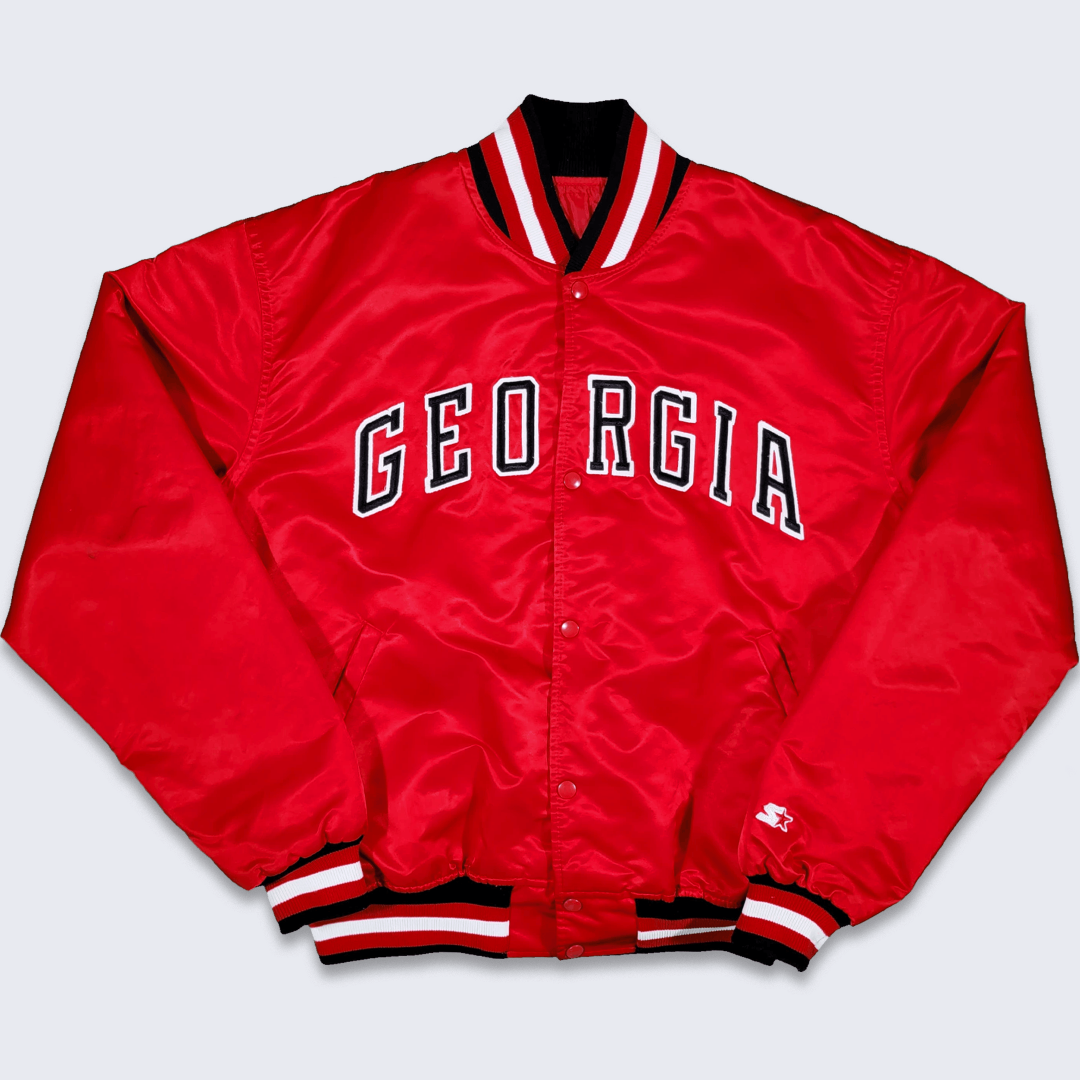 Vintage Georgia Bulldogs Vintage 80s Starter Satin Bomber Jacket | Grailed