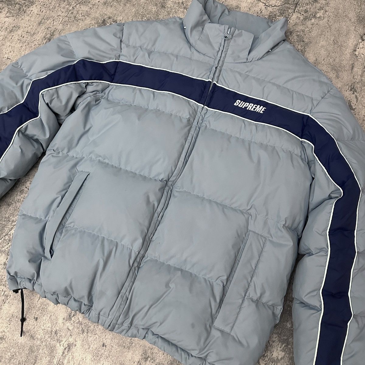 Supreme FW18 Supreme Stripe Panel Down Jacket | Grailed