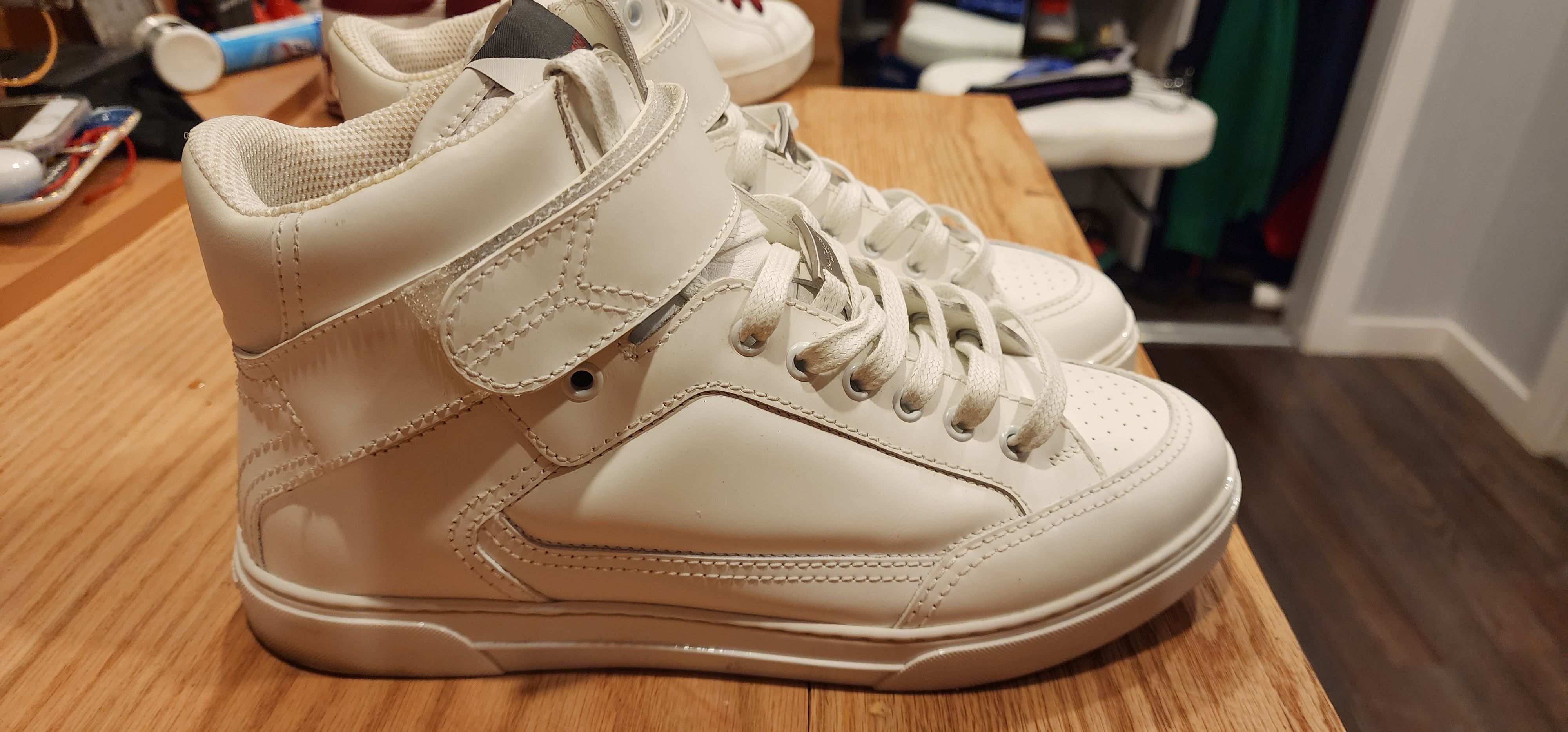 Yves Saint Laurent Saint Laurent White Leather Hi Top "Smoking Forever ...