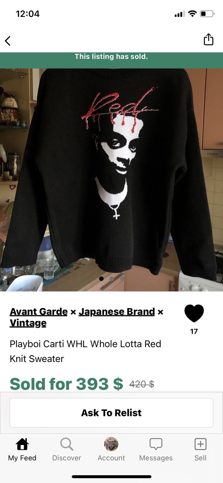 Playboi Carti Playboi Carti WLR Whole Lotta Red Knit Sweater | Grailed