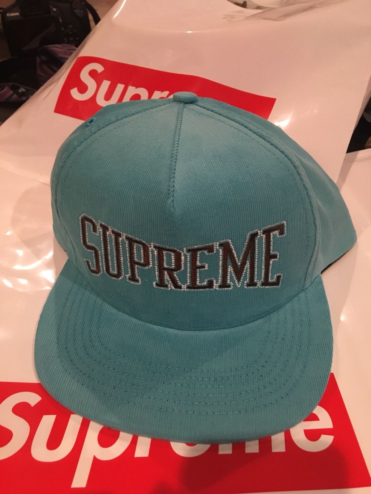 Supreme Light Blue Dotted Arc 5 Panel Hat | Grailed