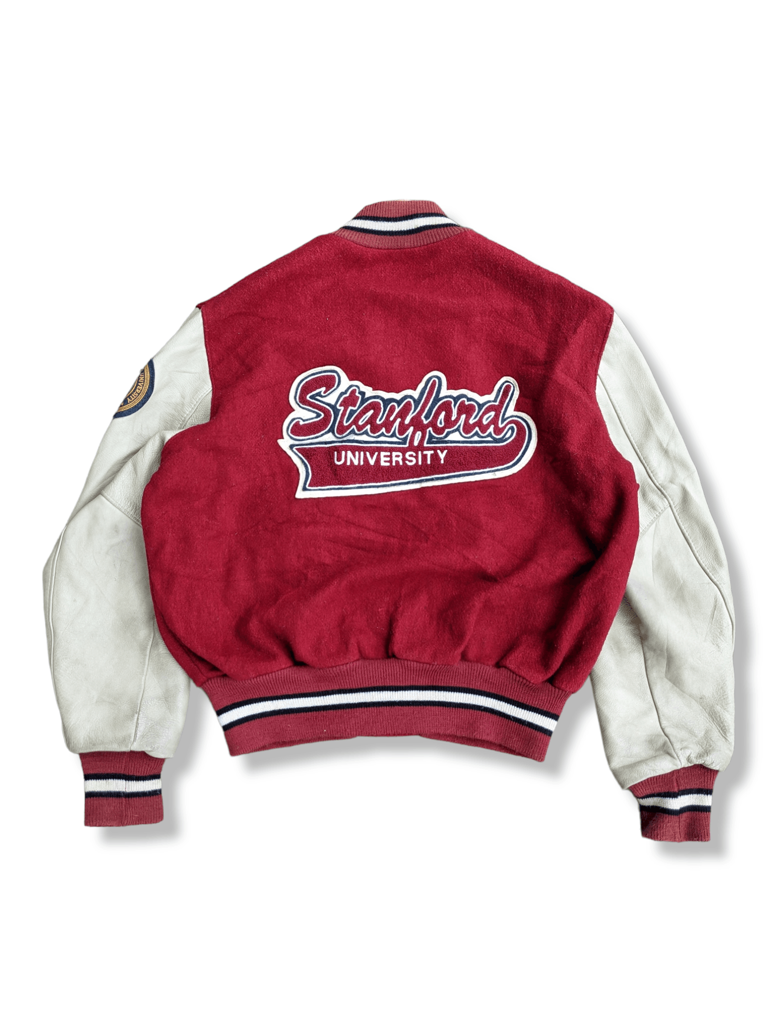 Vintage Vintage 80s Standford University Leather Varsity Jacket | Grailed