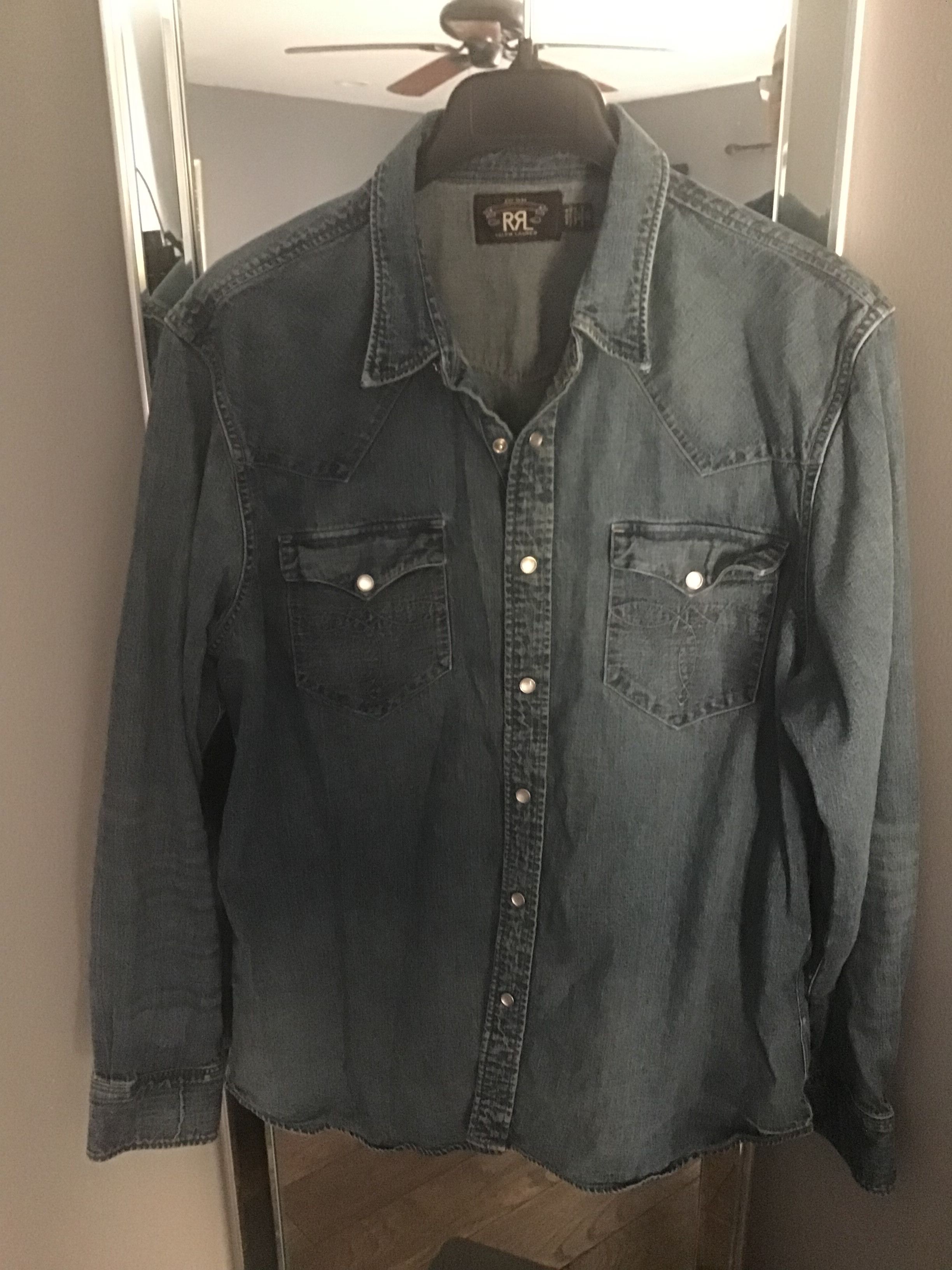 RRL Ralph Lauren Western denim shirt | Grailed