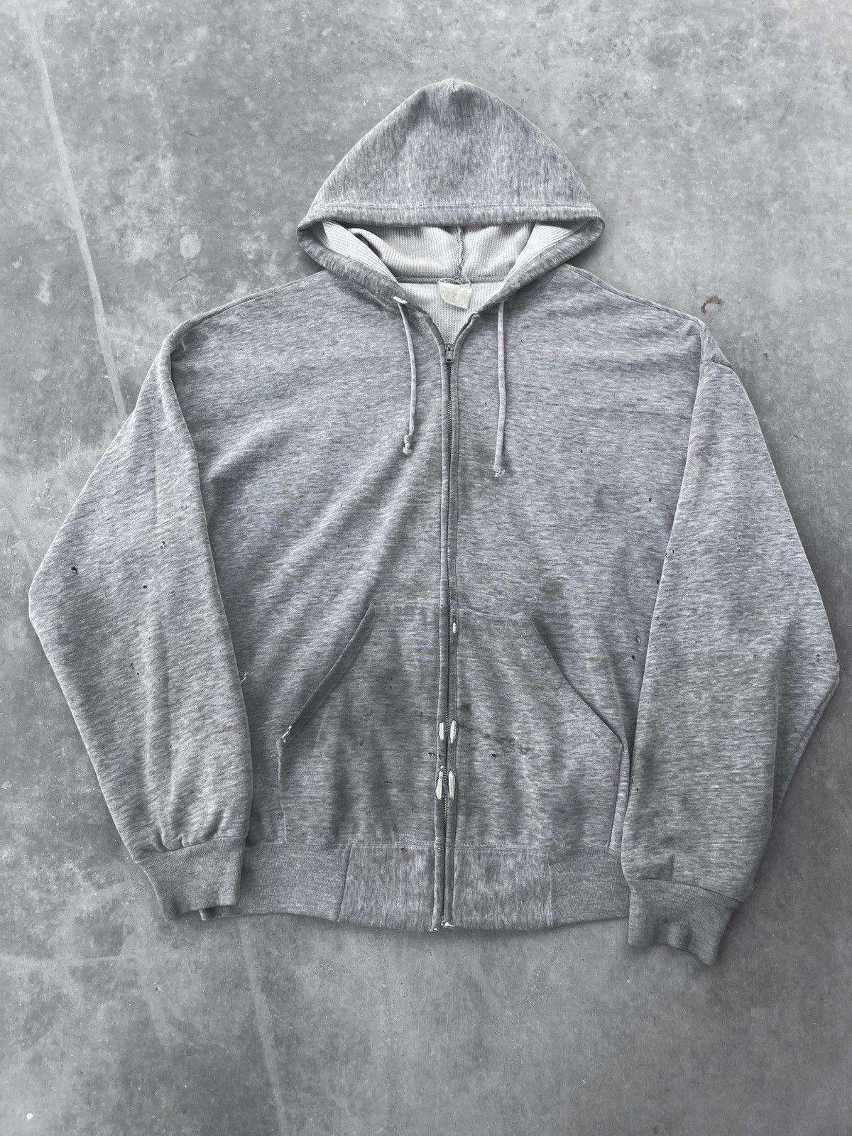Blank × Streetwear × Vintage Vintage 70’s Distressed Heather Grey Zip ...