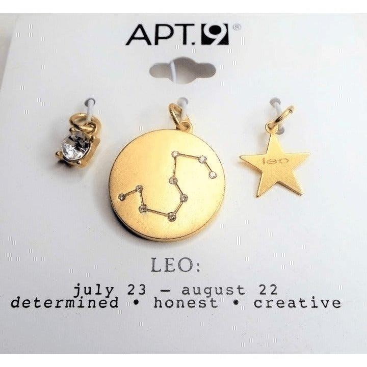 Apt. 9 Apt 9 Yellow Gold and Crystal Leo Zodiac Charms - 3 Pc | Grailed