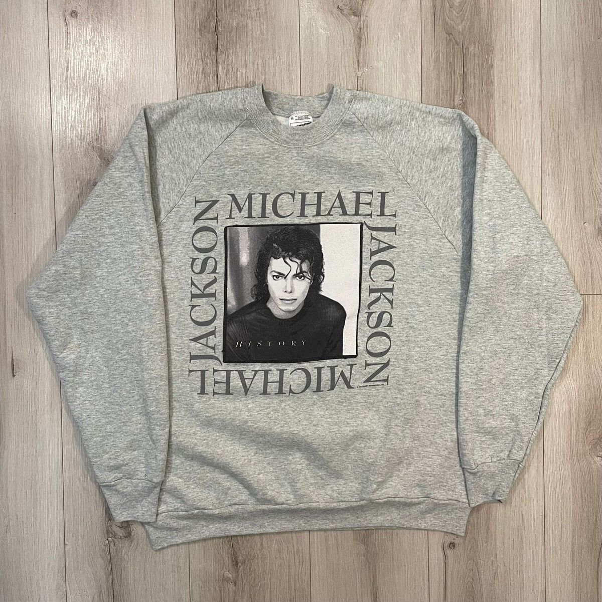 Michael Jackson × Vintage Vintage Michael Jackson grey boxy sweatshirt ...