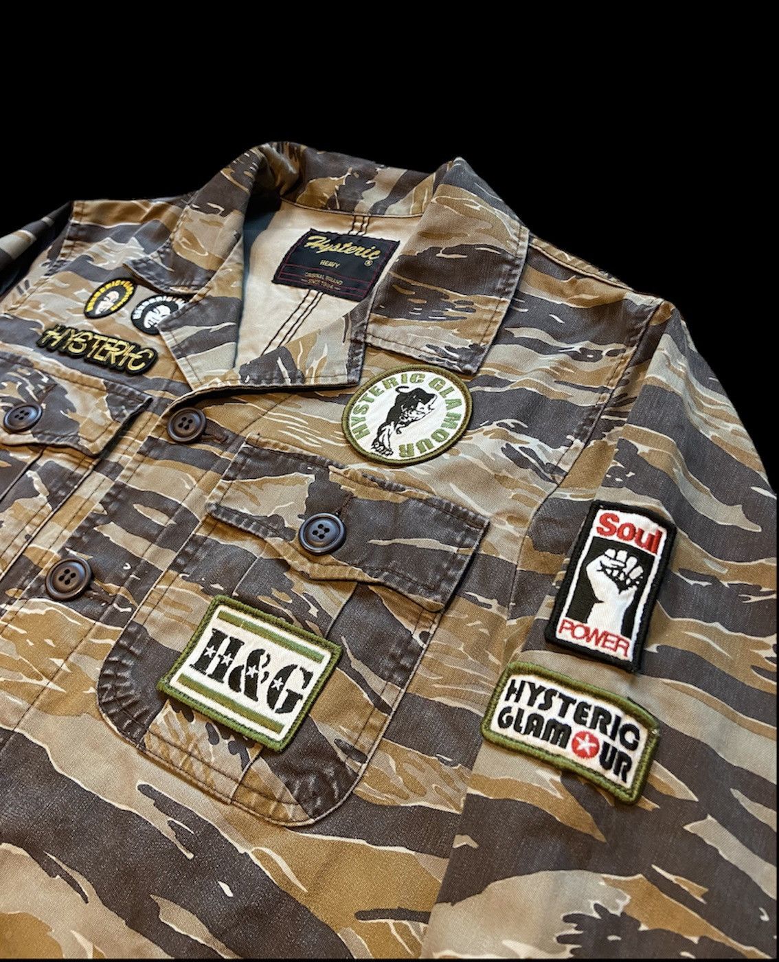 Hysteric Glamour Tiger Camo Patches Cargo Jacket Hysteric Glamour | Grailed