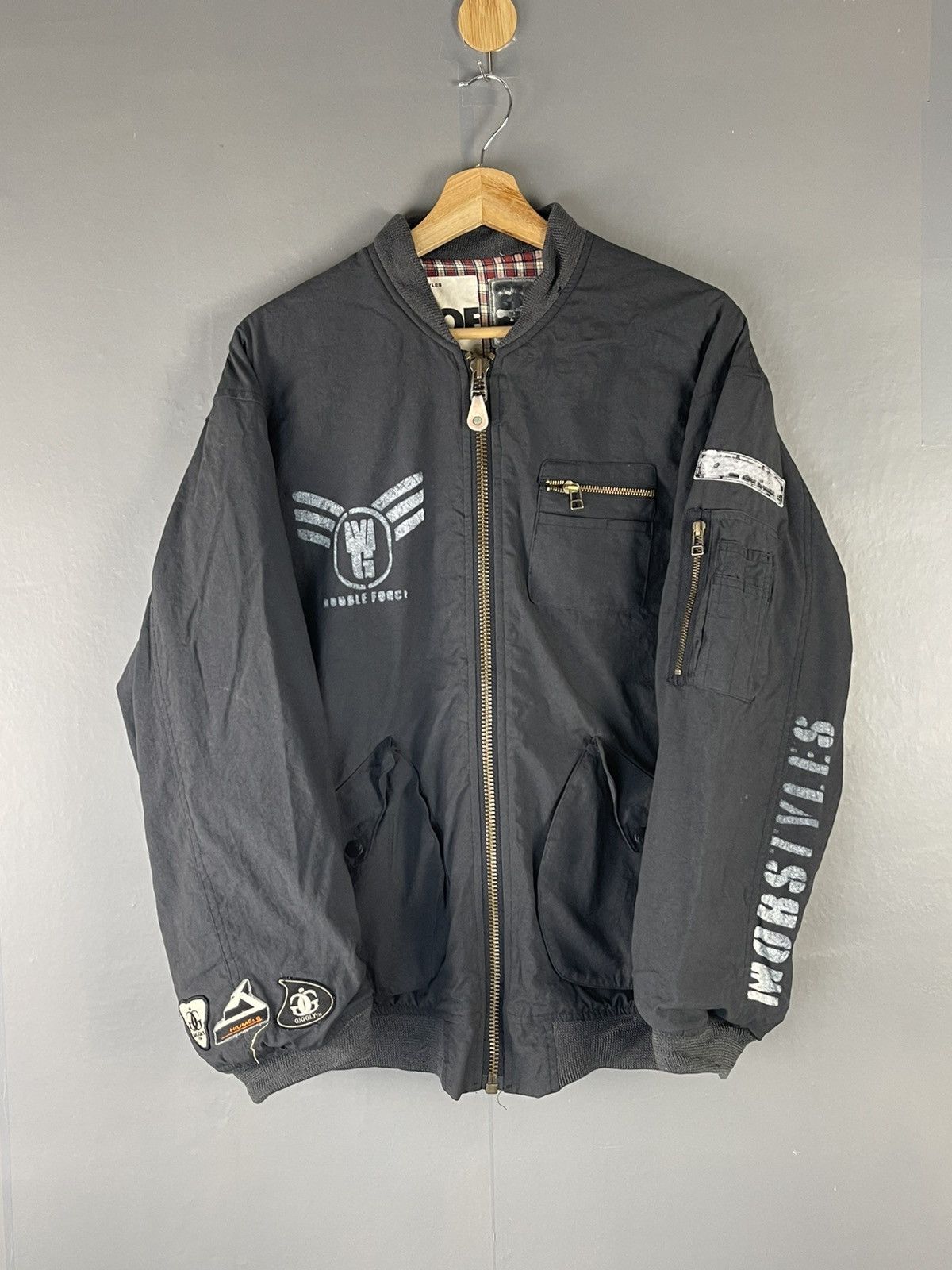 Vintage Vtg MOB STYLES X GIGGLY X HIUME:g Bomber Jacket Nice Design ...
