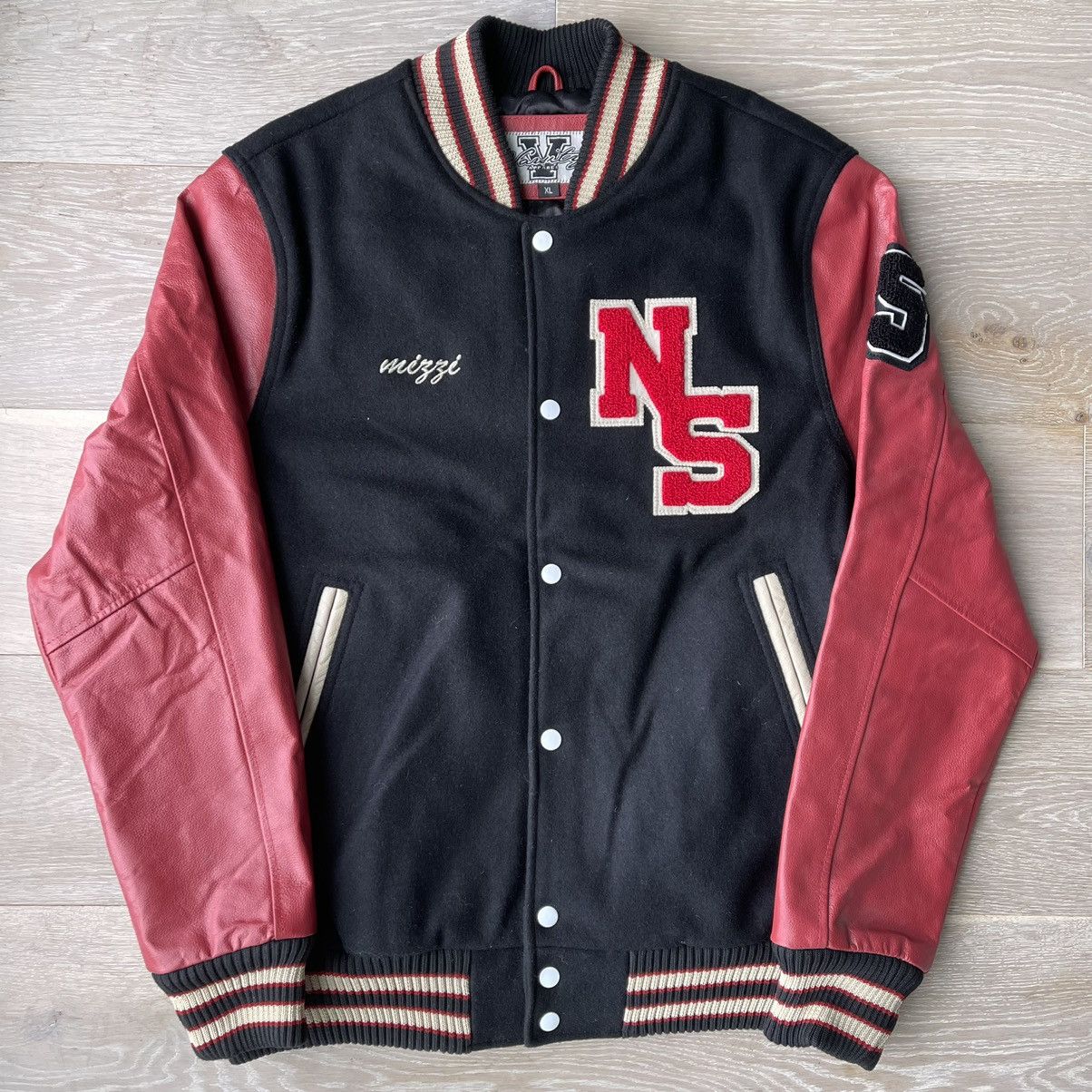 Vintage Vintage 90s Embroidery Patches Leather Sleeve Varsity Jacket | Grailed