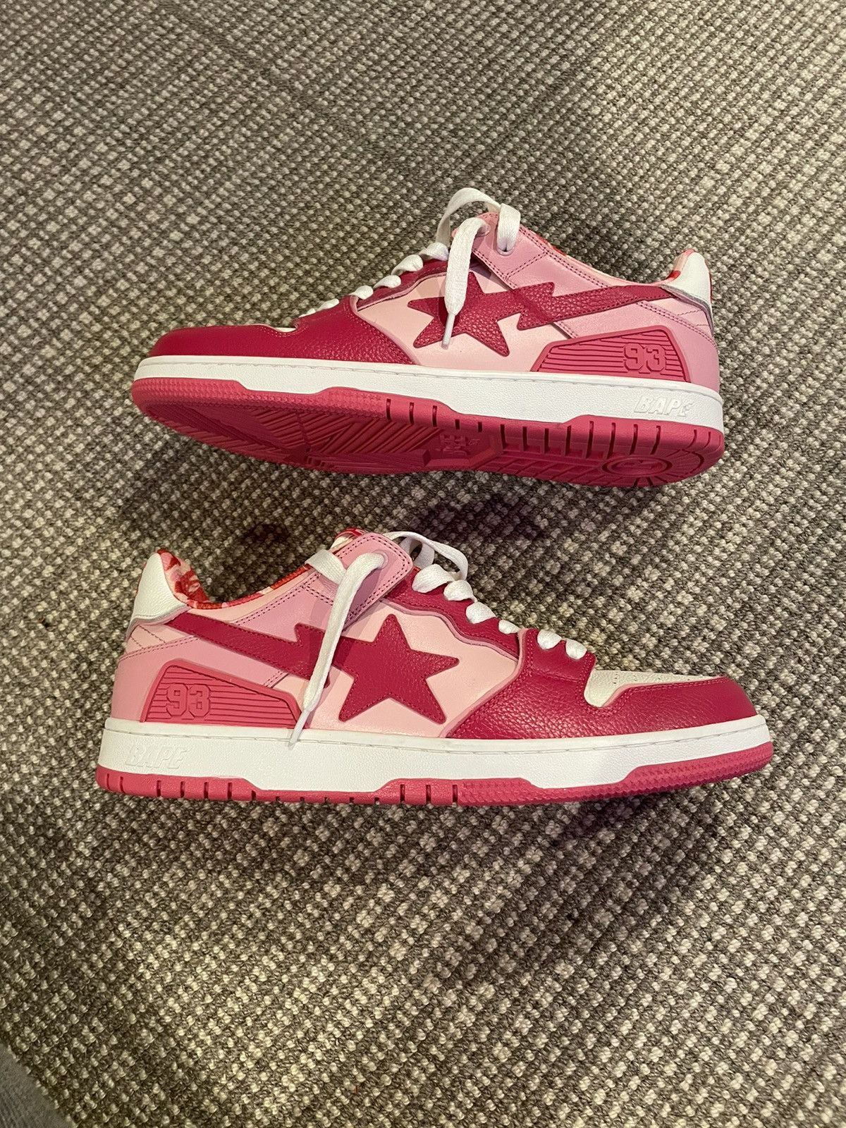 Bape Pink Bapesta SK8sta lows. | Grailed