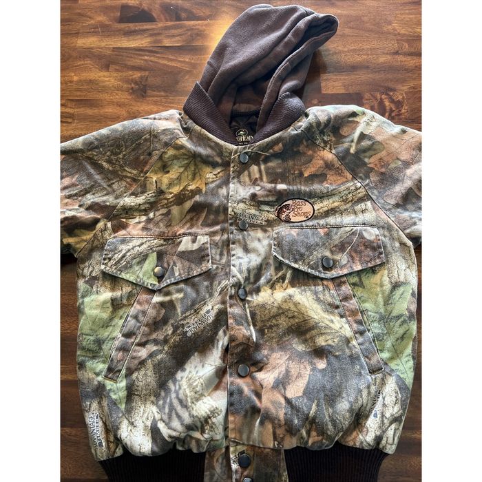 Vintage Red Head Bass Pro Shop Logo Advantage Timber Hooded Coat Jacket ...