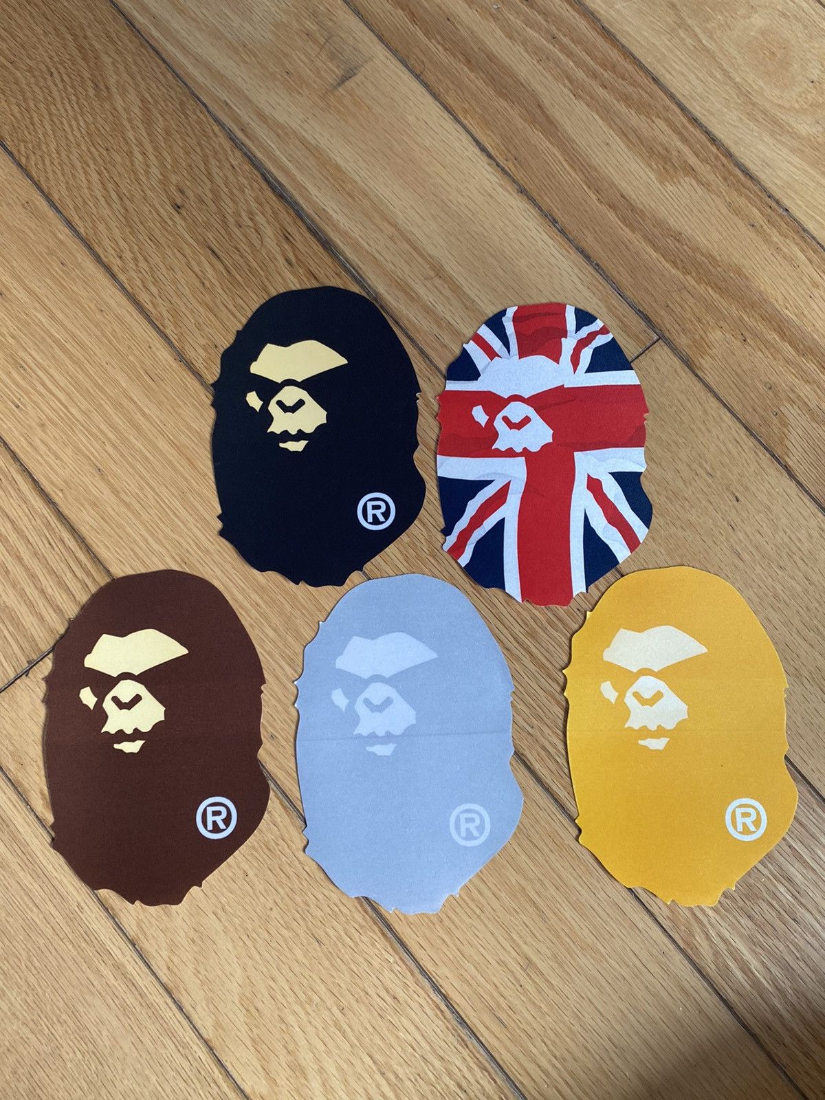 Bape Bape Face Logo Felt Sticker -Mad Face Ver- | Grailed