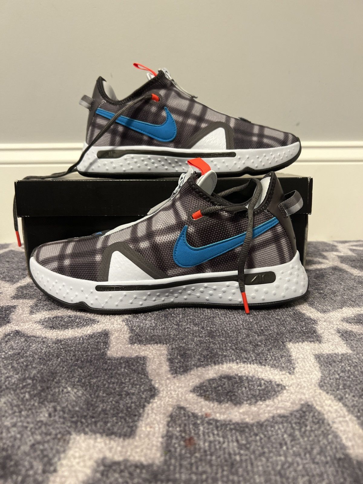 Nike Mens Paul George 4 plaid grey | Grailed