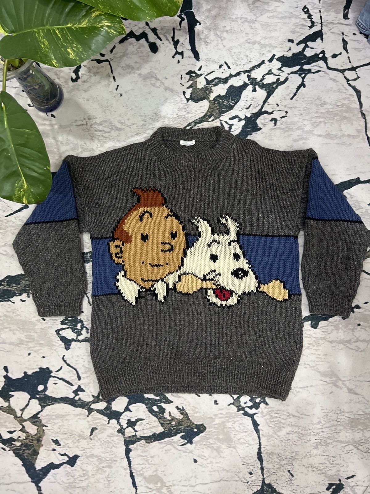 Cartoon Network Rare Vintage TinTin Cable Knit Cozy Jumper Herge ...