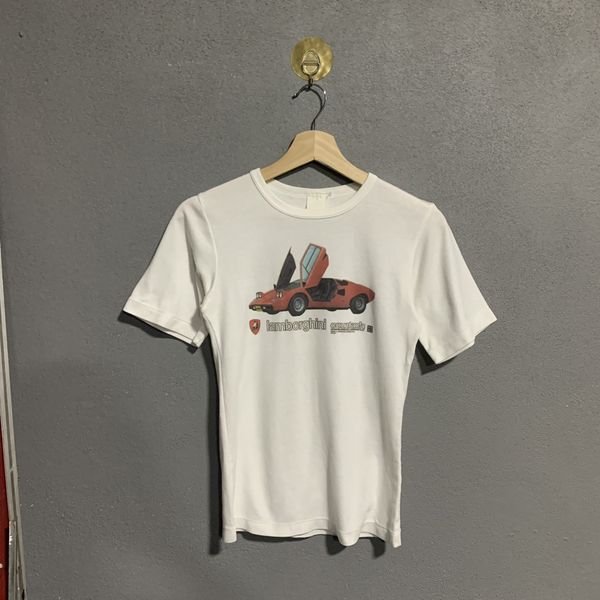 Vintage Vintage Lamborghini Countach Automibili White T-shirt | Grailed