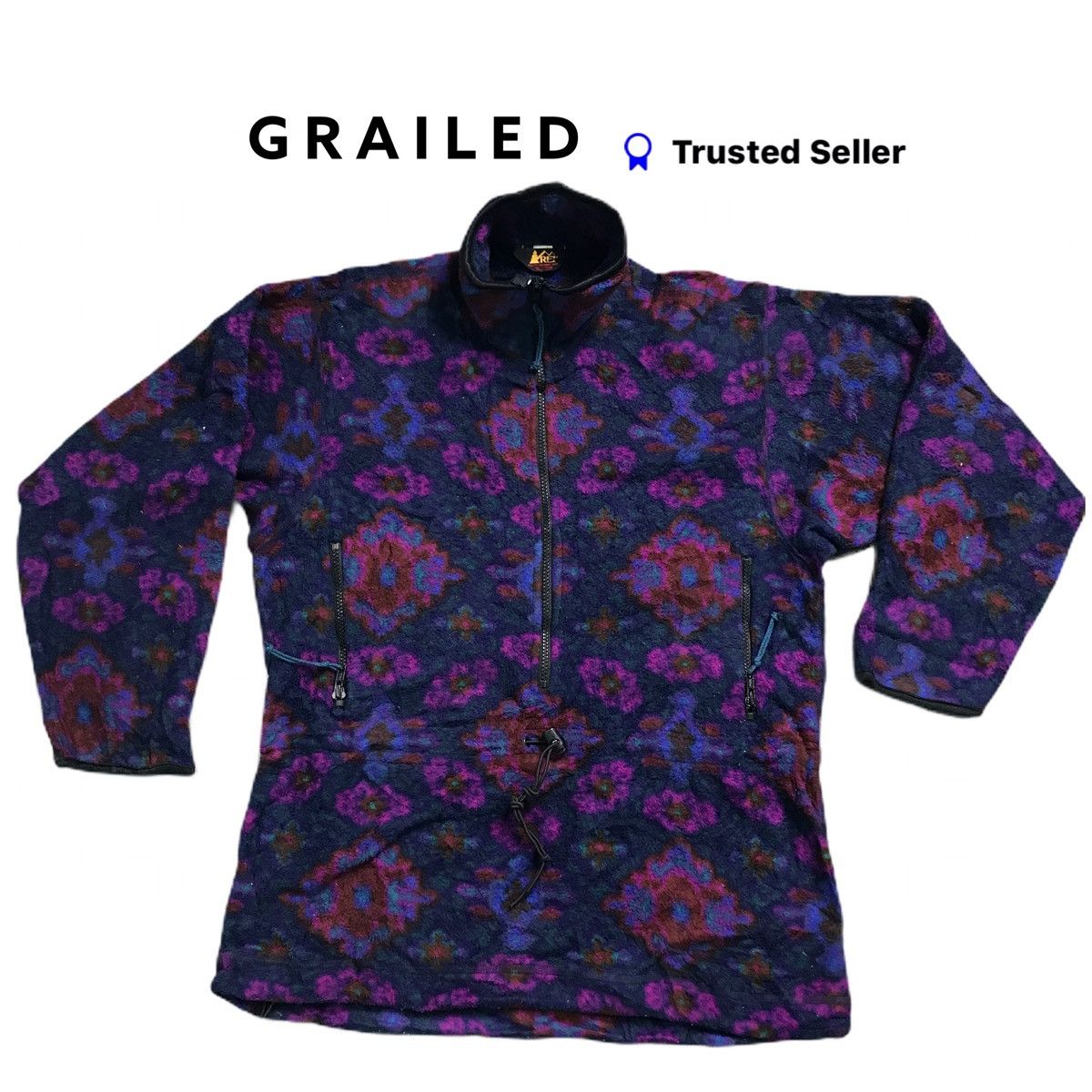 Rei × Vintage Vintage REI FLEECE SWEATSHIRT flower pattern | Grailed