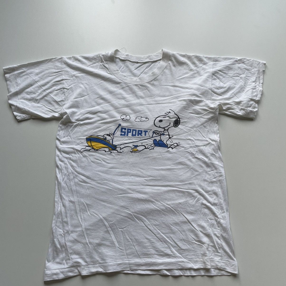 Peanuts × Vintage Vintage 90s snoopy peanuts Sports sailing graphic t ...