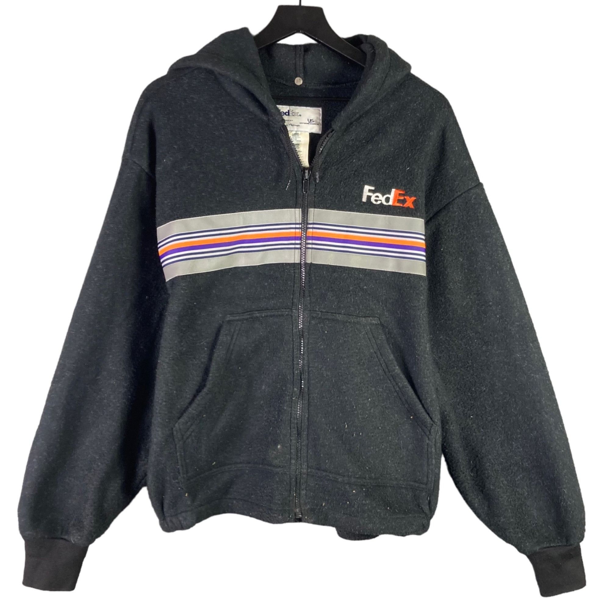 Vintage FedEx Stan Herman Reflective Jacket Mens Size Large Uniform ...