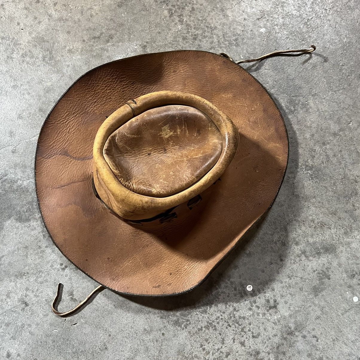 Vintage Handmade thick leather vintage 70s cowboy hat | Grailed