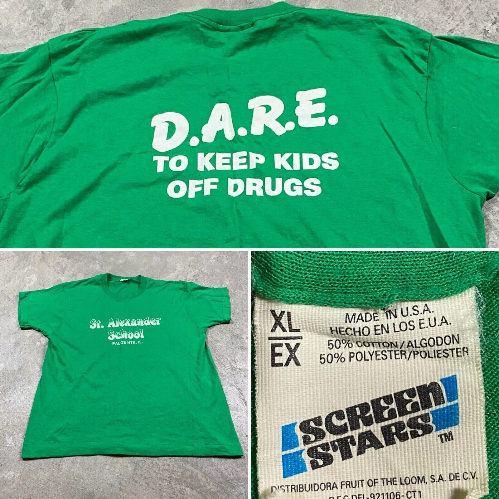 Screen Stars 80s VTG DARE D.A.R.E. To Keep Kids Off Drugs T Shirt ...