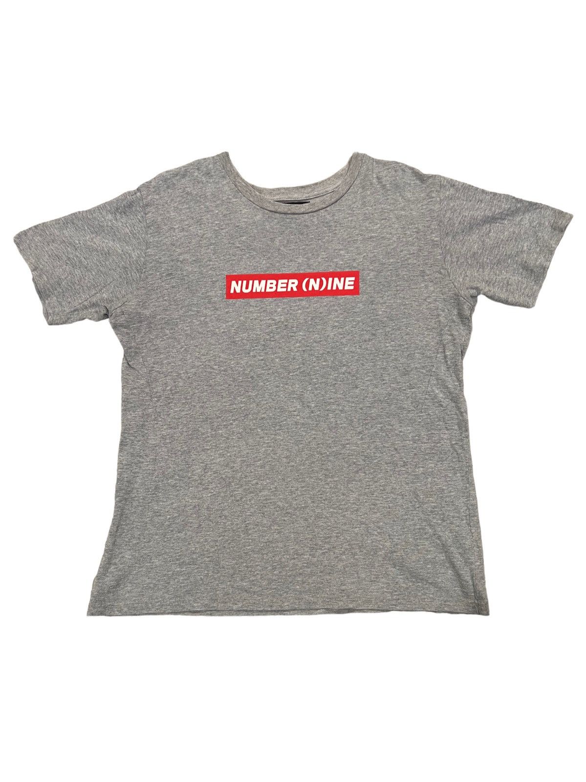 Number (N)ine Number (Nine) Grey Vintage Red Box Logo T-Shirt | Grailed