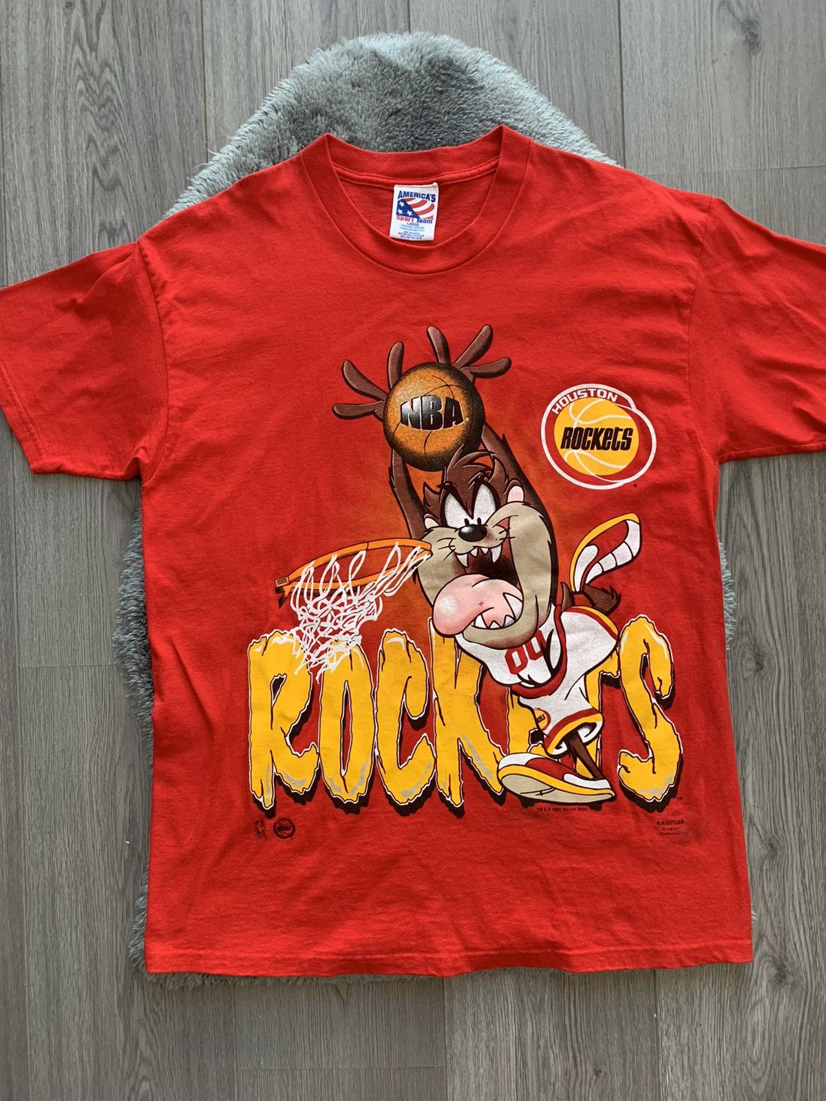 NBA × Vintage Vintage 1990’s NBA Rockets Taz Tee | Grailed