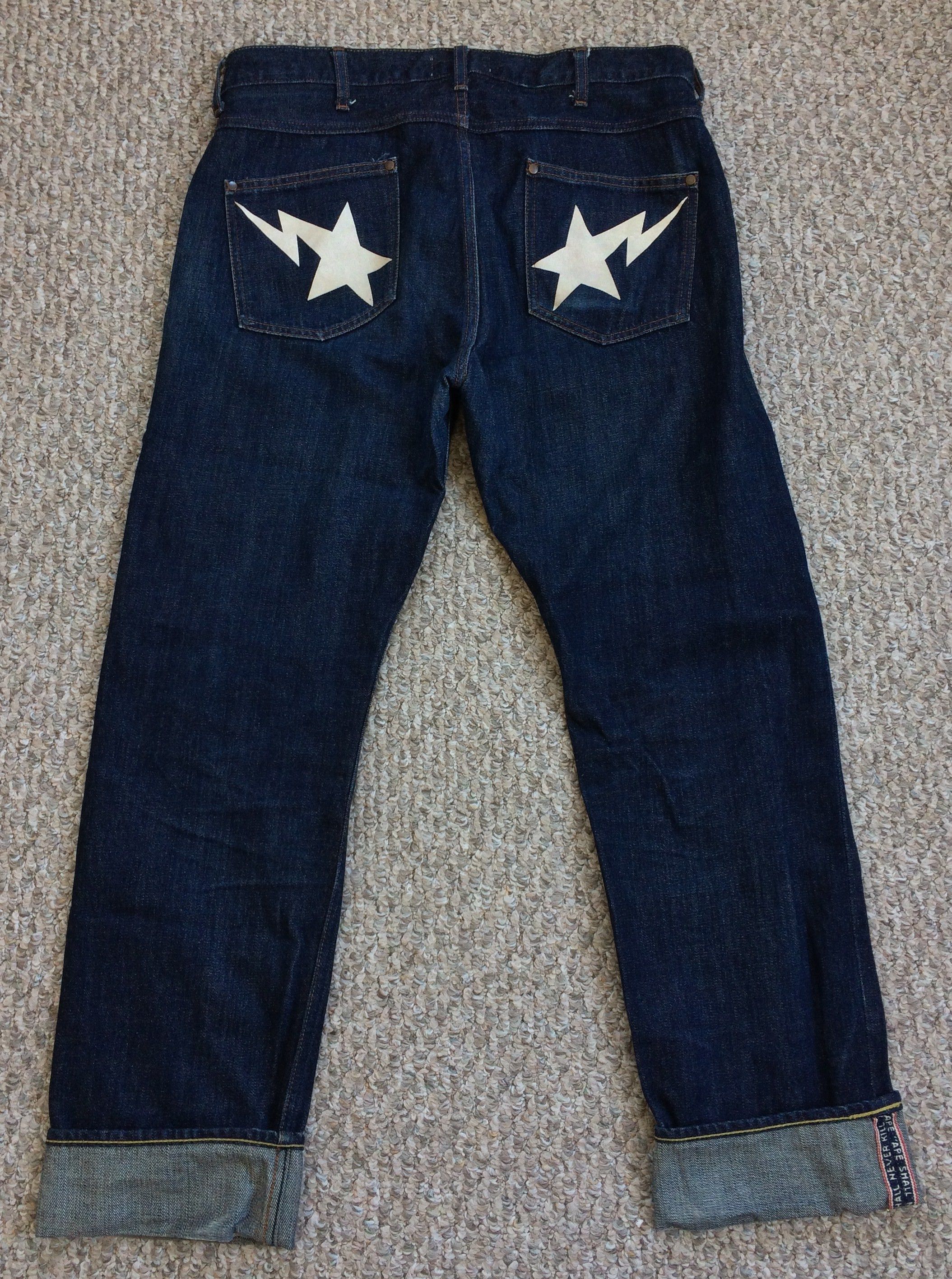 Bape OG Bapesta Star Selvedge Denim | Grailed