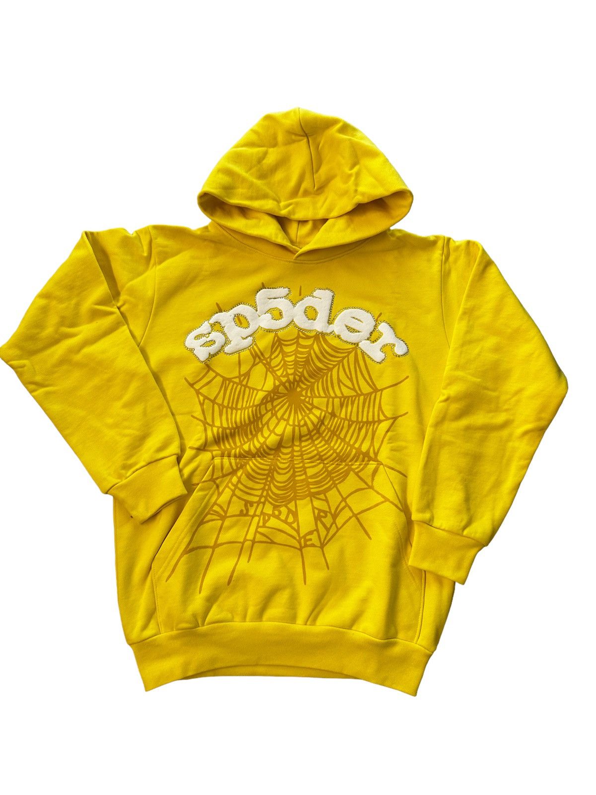 Spider Worldwide × Young Thug Sp5der rhinestone hoodie yellow SPIDER ...