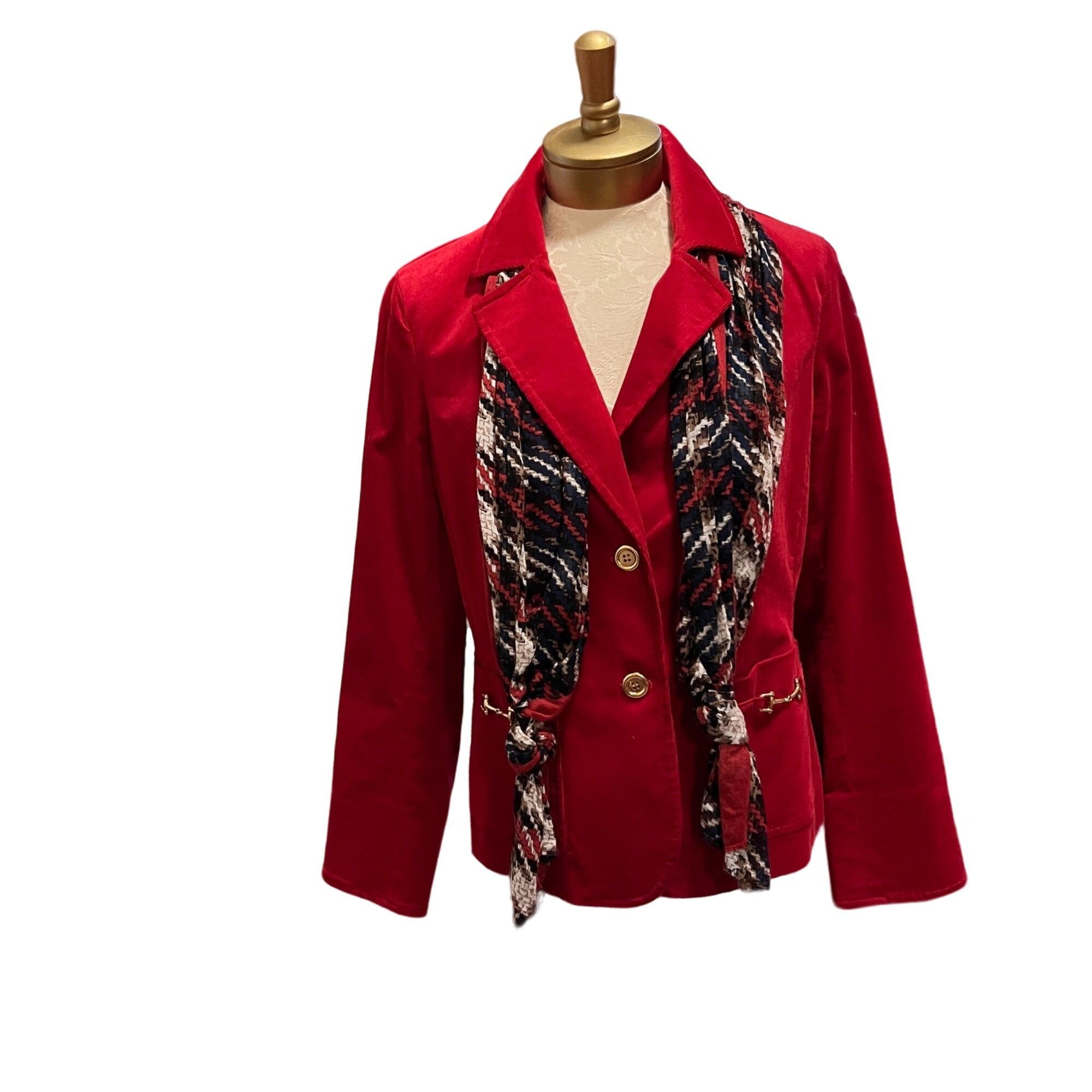 Vintage Talbots Red Corduroy Jacket with Talbots Scarf | Grailed