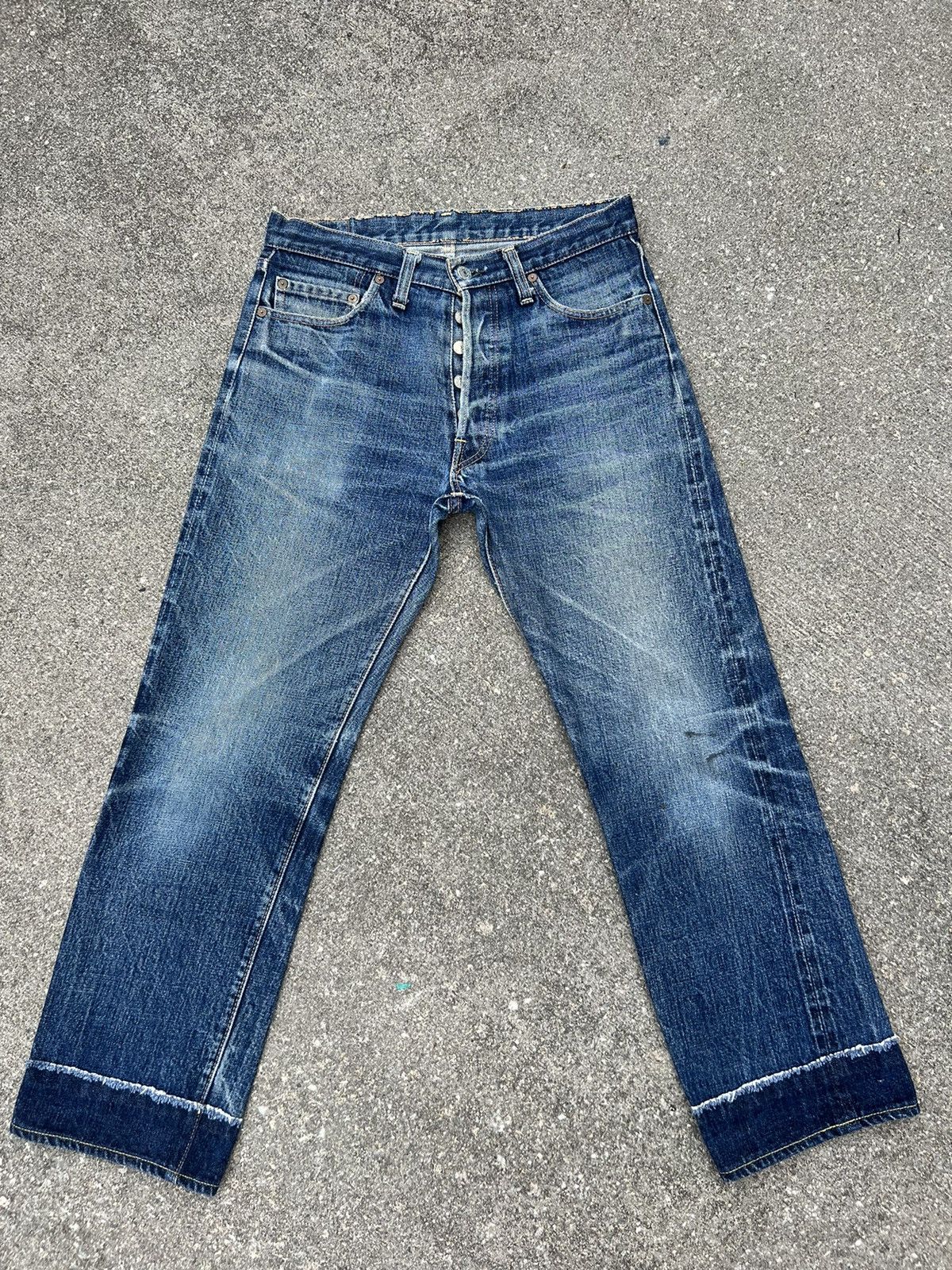 Denime VTG 90s DENIME Japan Leather Patch Selvedge Denim Crop Jeans ...