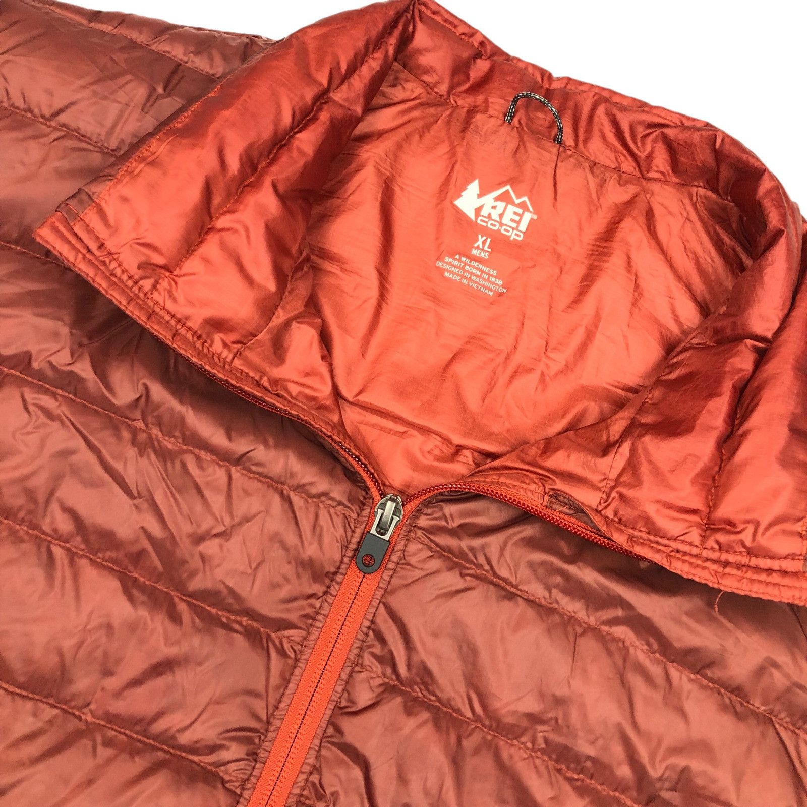 Vintage REI Co-op Men's Down Lined Puffer Full Zip Vest Burnt Orange ...