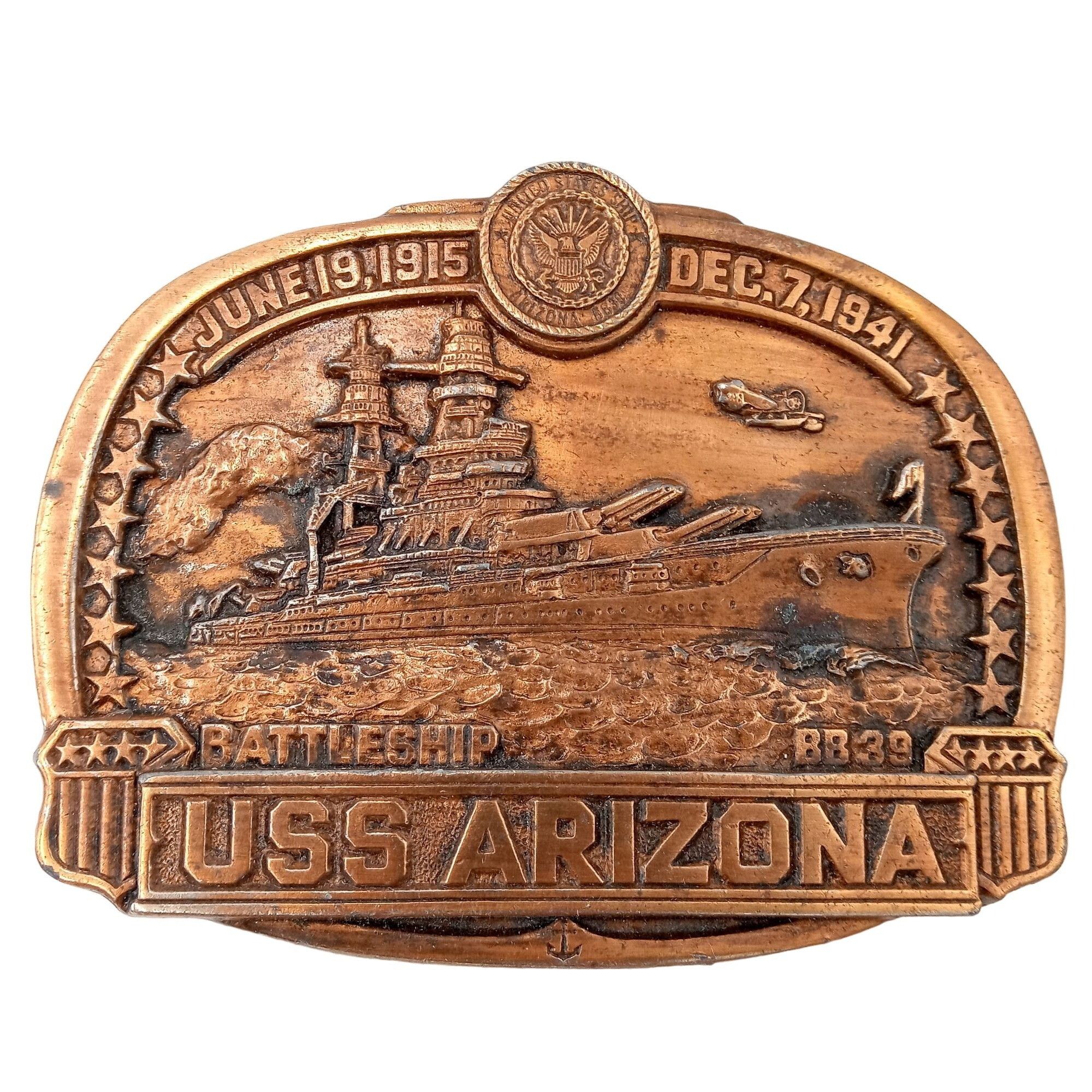 Unkwn USS Arizona Belt Buckle Battleship Pearl Harbor US Navy | Grailed