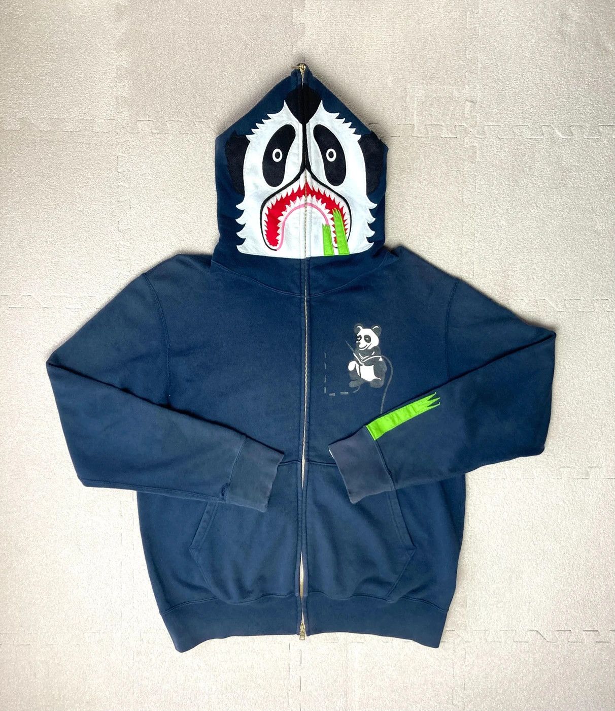 Bape Bape Navy Panda Full Zip Hoodie Size M From Japan | Grailed