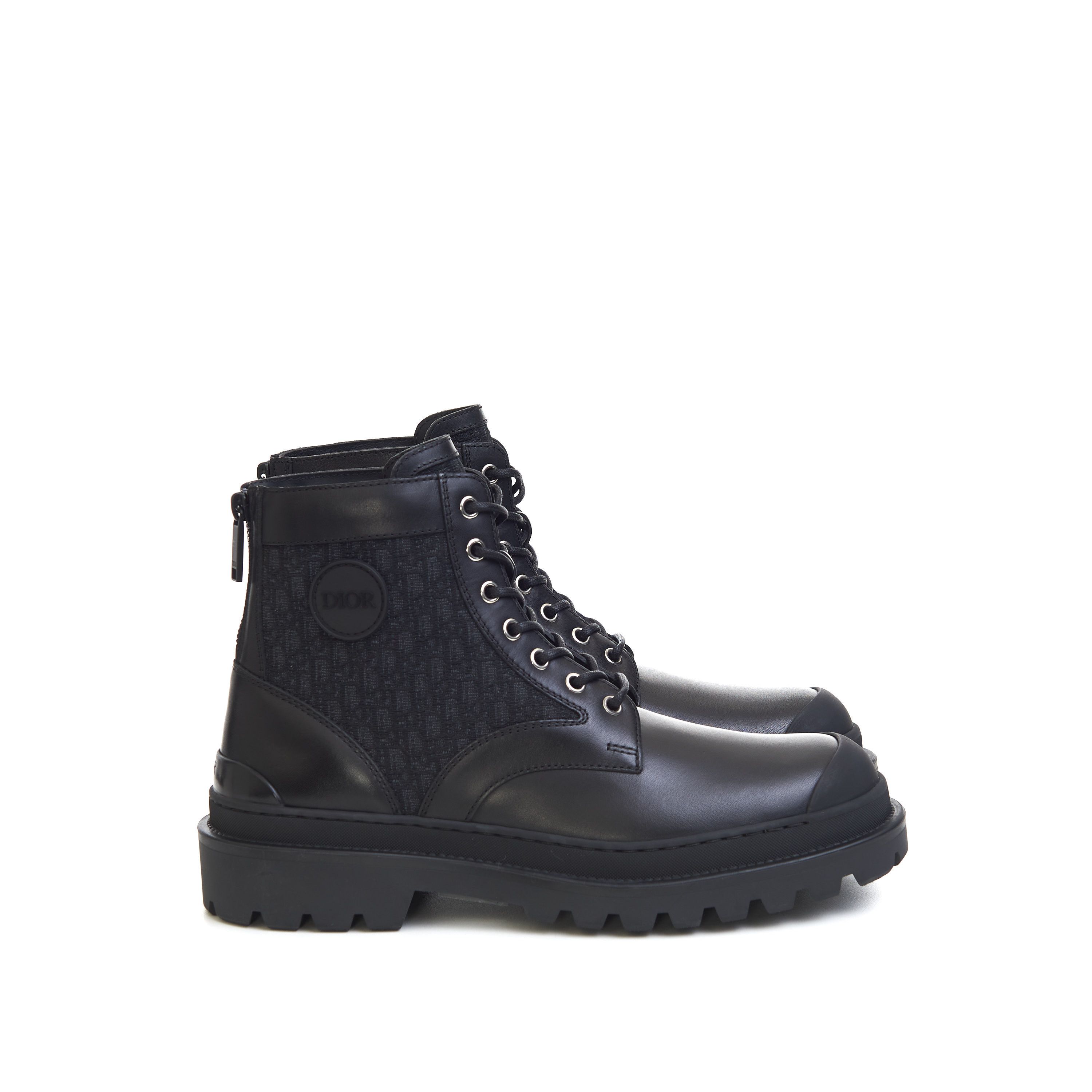 Dior Explorer Ankle Boot In Black Calfskin & Oblique Jacquard | Grailed